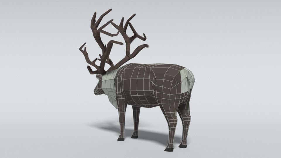 3D model Low Poly Cartoon Reindeer VR / AR / low-poly | CGTrader