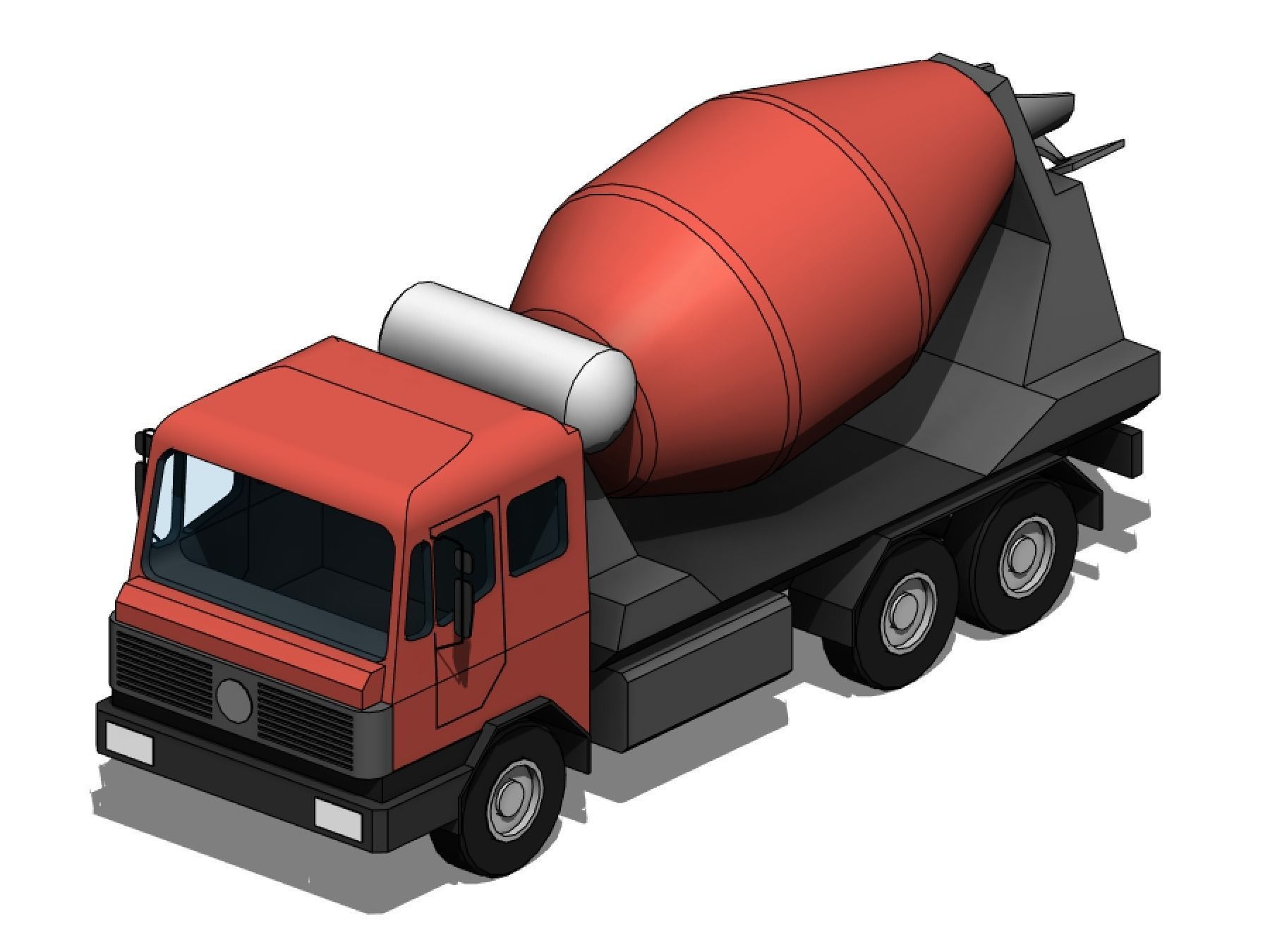 Concrete Mixer Truck - Revit Family 3D model | CGTrader