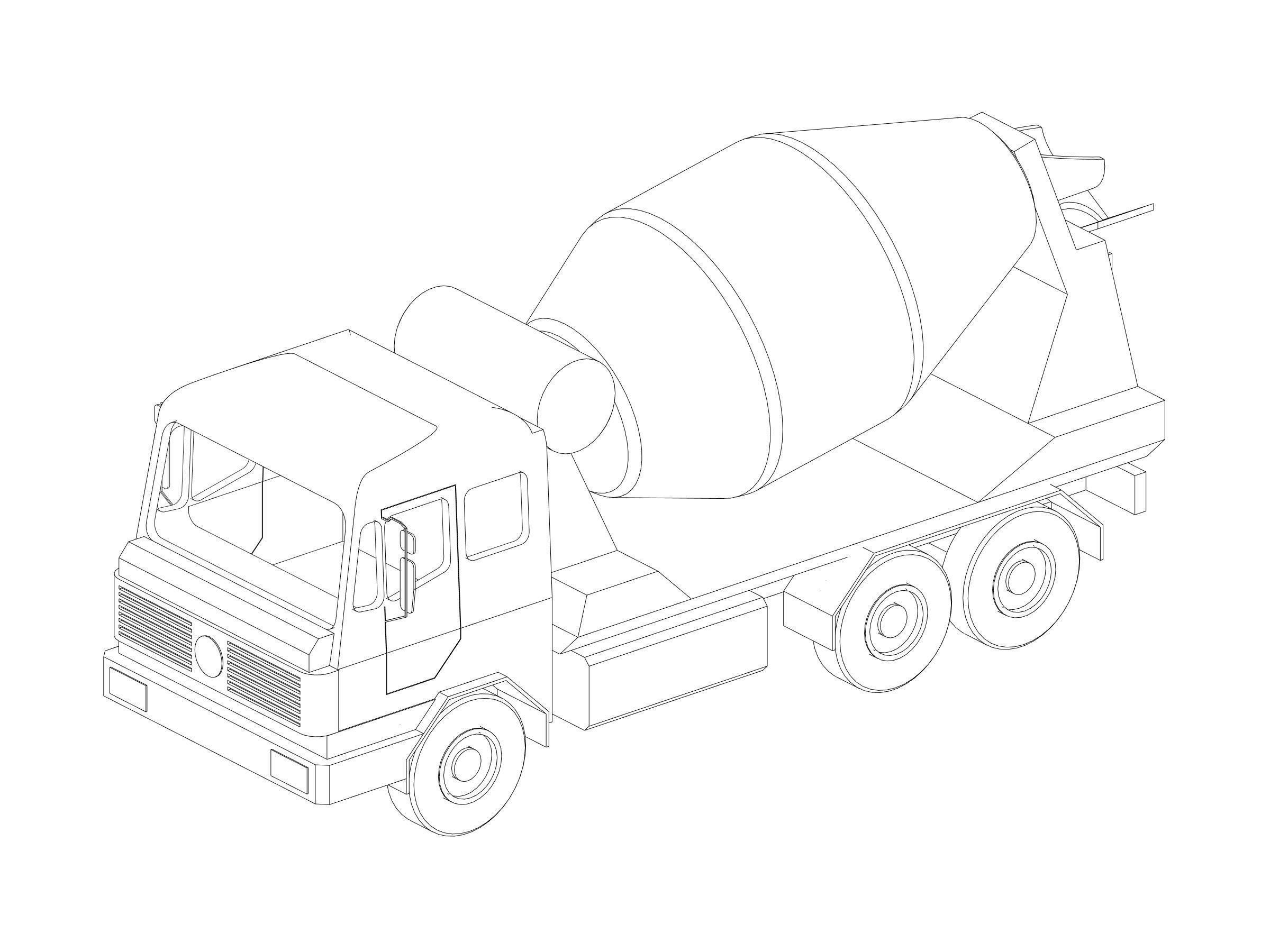 Concrete Mixer Truck - Revit Family 3D model | CGTrader
