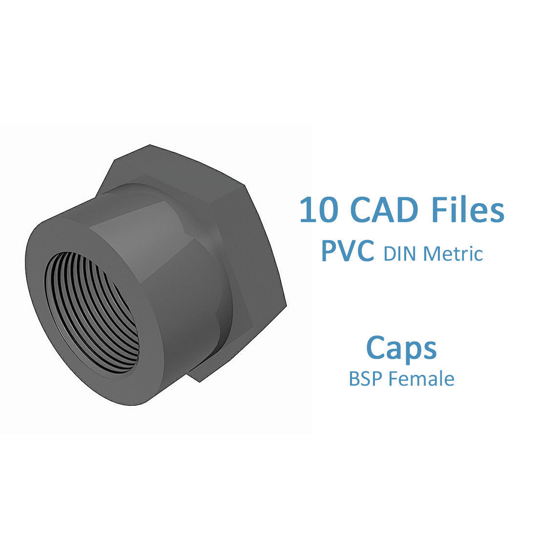 PVC End Caps - BSP Female free 3D model | CGTrader