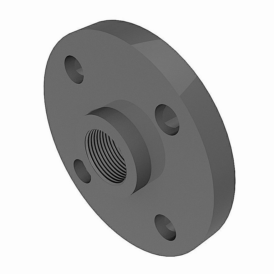 PVC Fixed Flanges - BSP Female Connection free 3D model | CGTrader