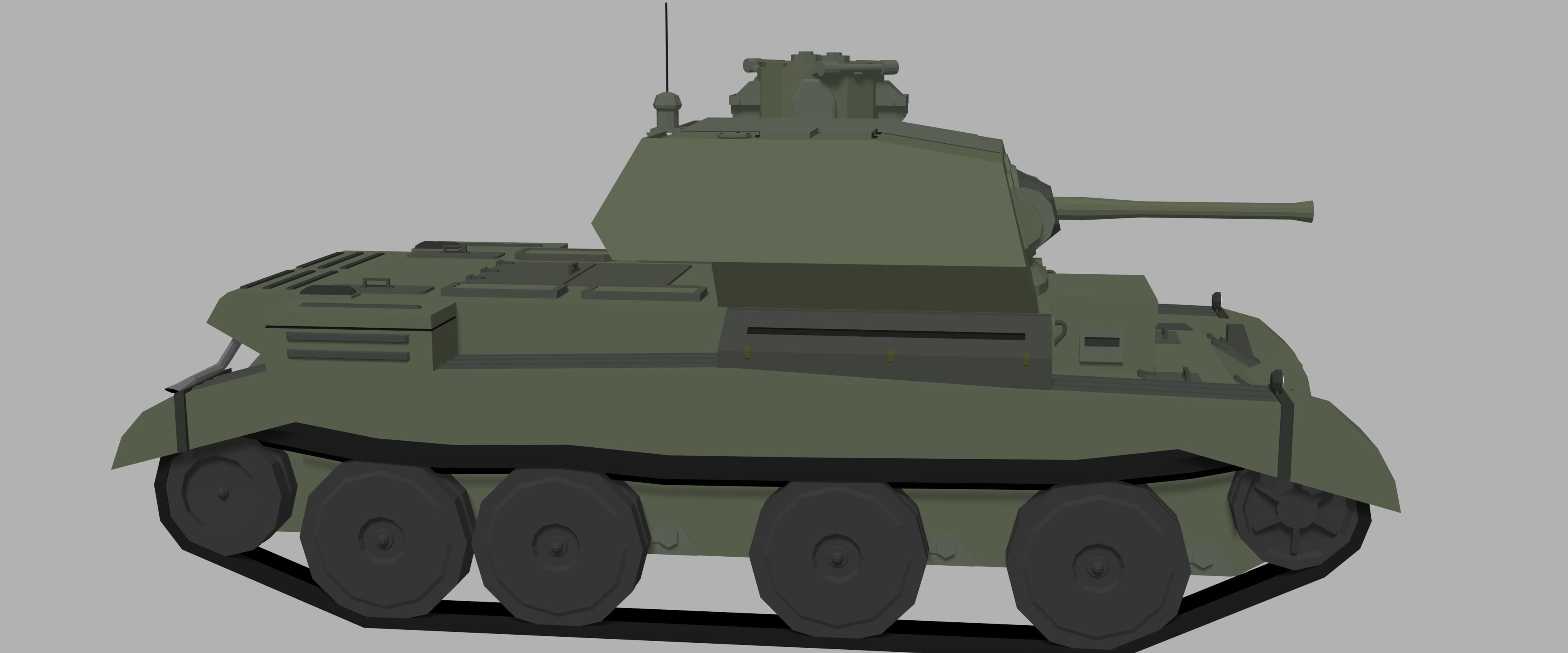 3D model A13 Cruiser Mk II Tank LowPoly Isometric VR / AR / low-poly ...