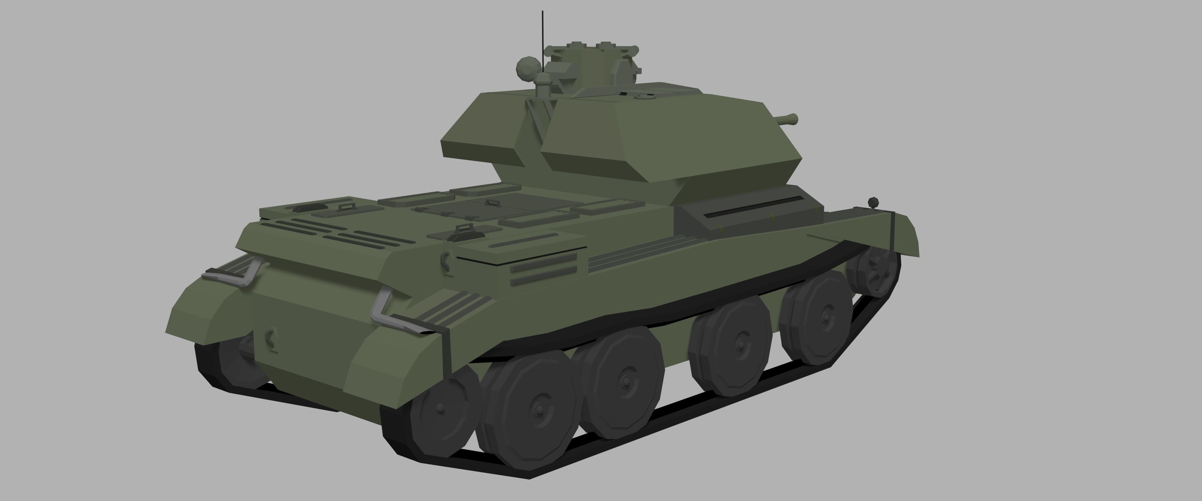 3D model A13 Cruiser Mk II Tank LowPoly Isometric VR / AR / low-poly ...