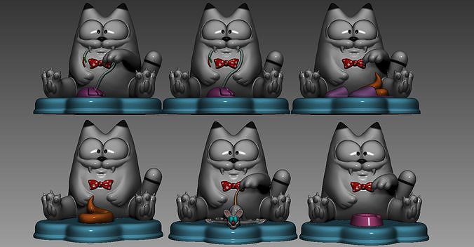 Stylized cats 3D model 3D printable | CGTrader