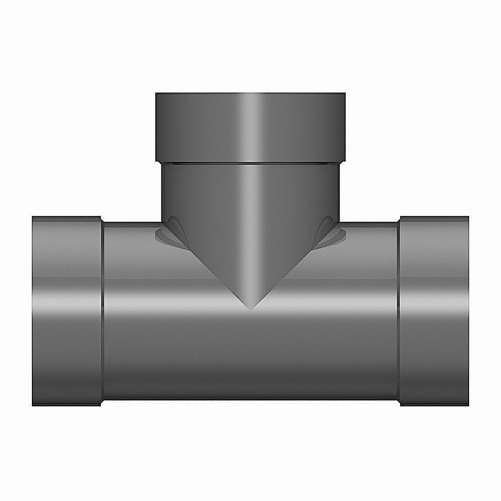 PVC Low Pressure Equal Tees - Socket Ends free 3D model | CGTrader