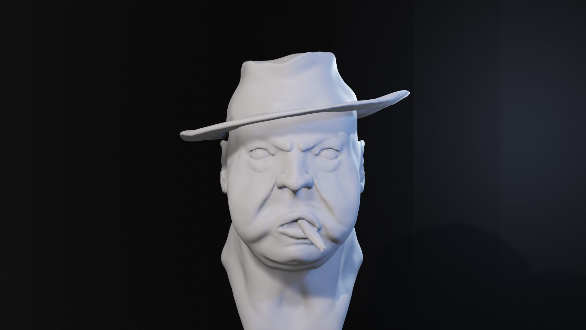 Fat Mobster Head free 3D model | CGTrader