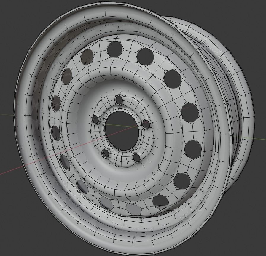 Stamped steel rim 3D model | CGTrader