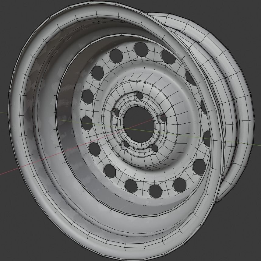 Stamped steel rim 3D model | CGTrader