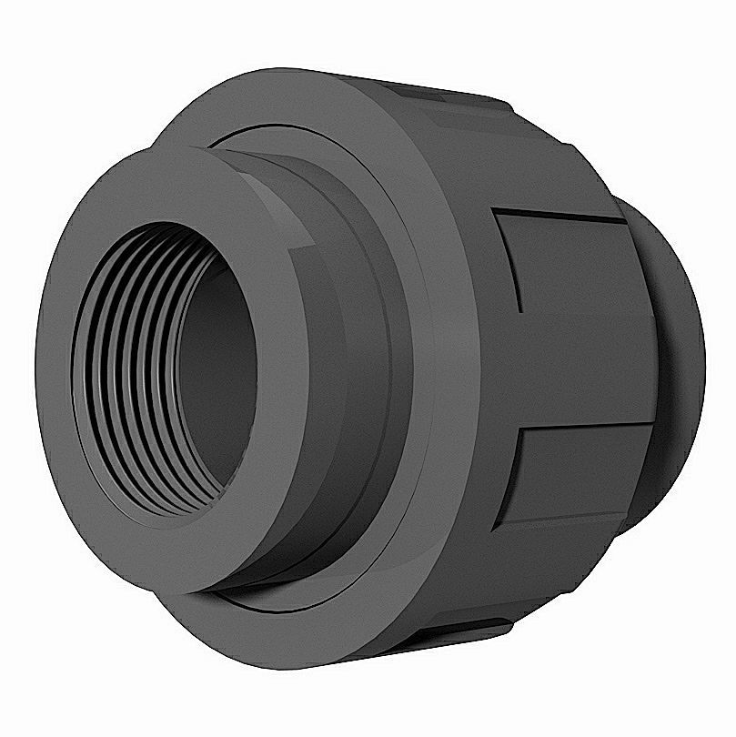 PVC Three Piece Unions - BSP Female x Socket End - free 3D model | CGTrader