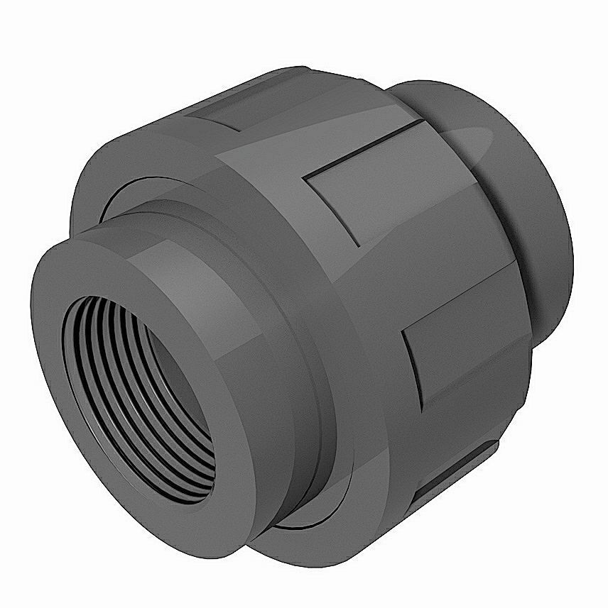 PVC Three Piece Unions - BSP Female x Socket End - free 3D model | CGTrader