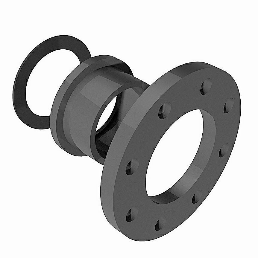 PVC Flange sets DIN2501 Loose Flanges - adaptors and gaskets free 3D ...