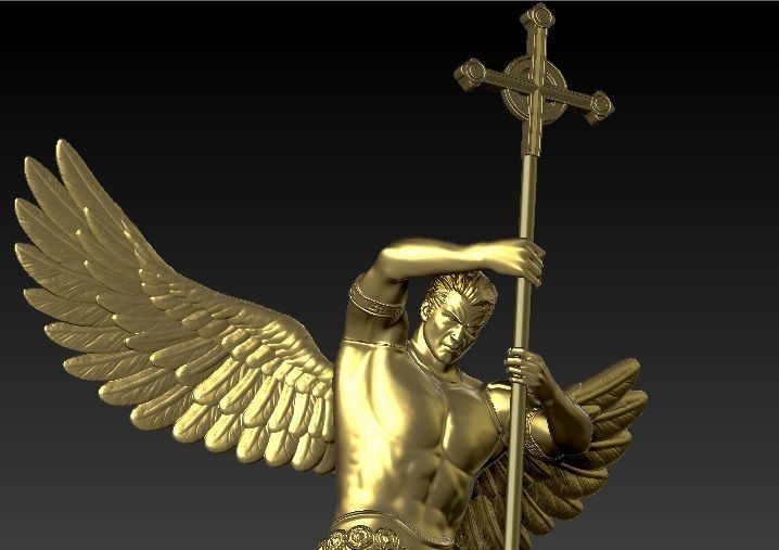 the Archangel statue of angel with spear 3D model 3D printable | CGTrader