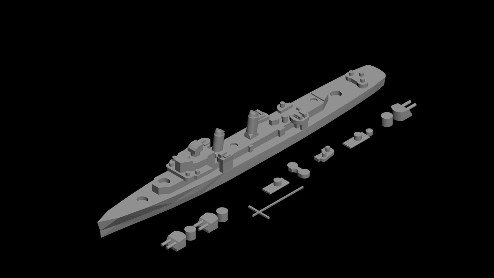 3D printing Class Allen USS Sumner DD-692 | CGTrader