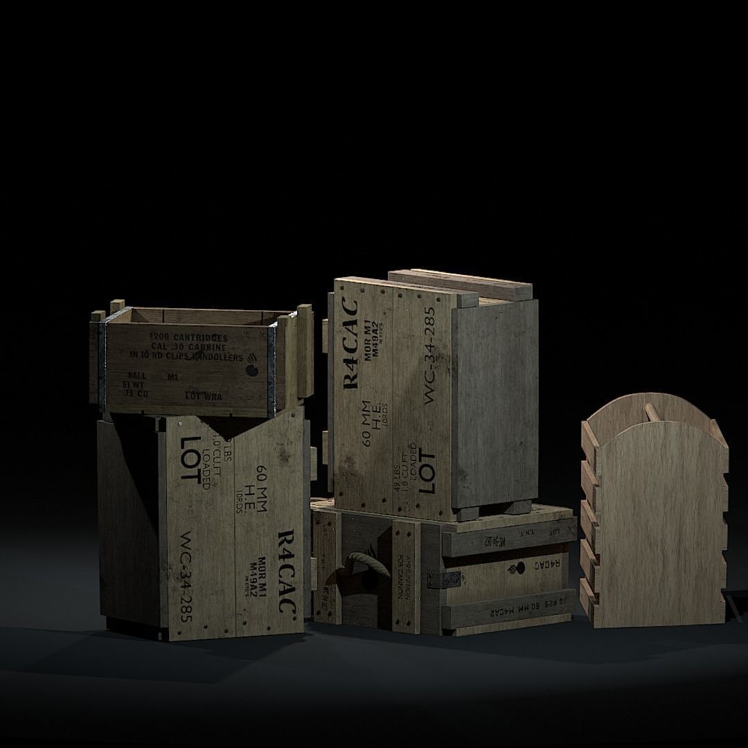 3D model ww2 Crate Pack VR / AR / low-poly | CGTrader