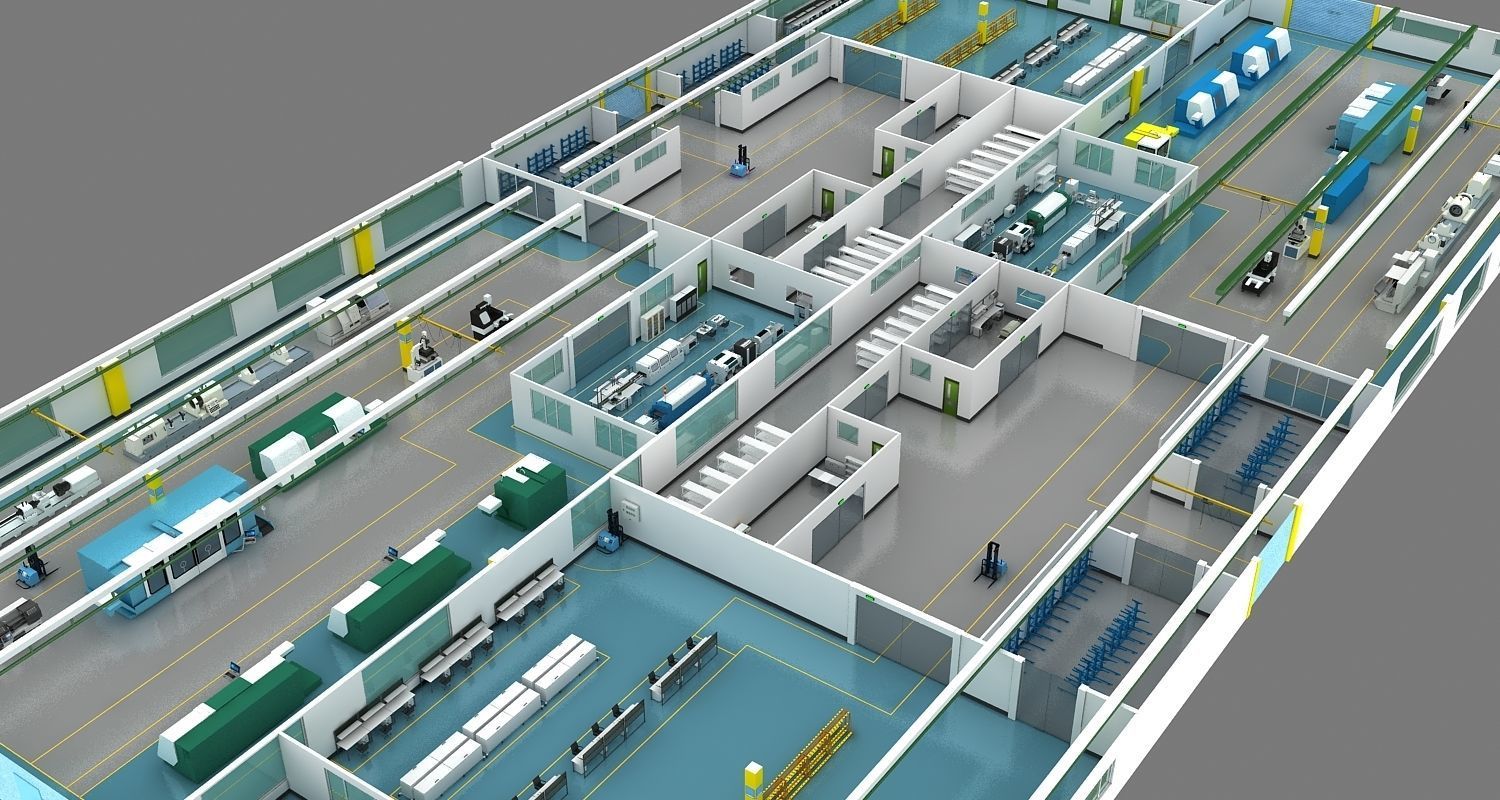 Factory floor plan 3D model | CGTrader