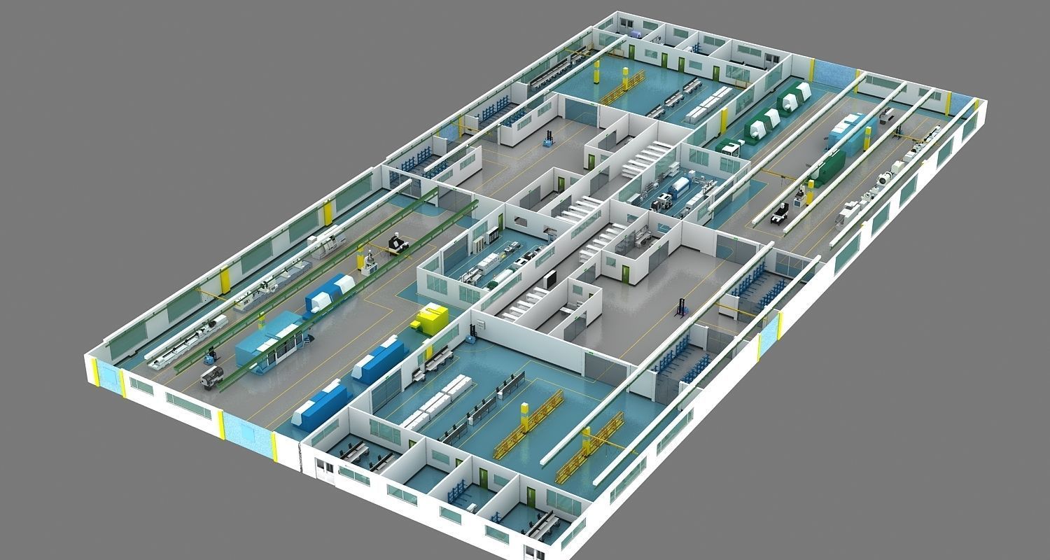 Factory floor plan 3D model | CGTrader