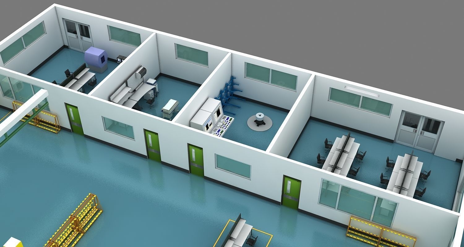 Factory floor plan 3D model | CGTrader
