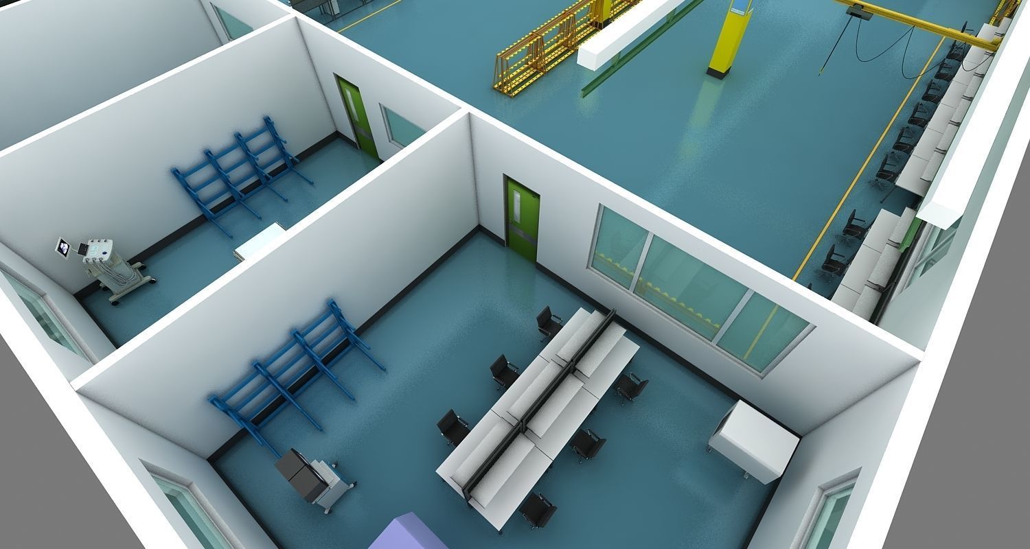 Factory floor plan 3D model | CGTrader
