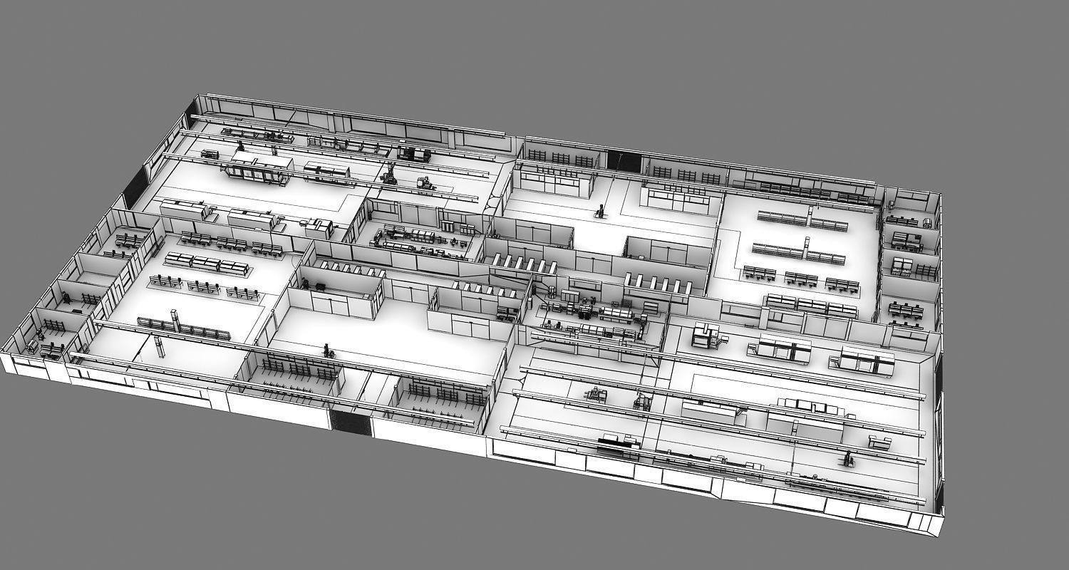 Factory floor plan 3D model | CGTrader