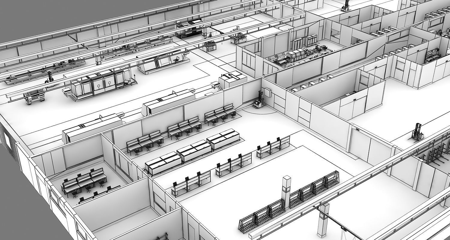 Factory floor plan 3D model | CGTrader