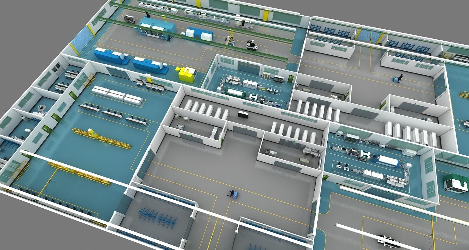 Factory floor plan 3D model | CGTrader