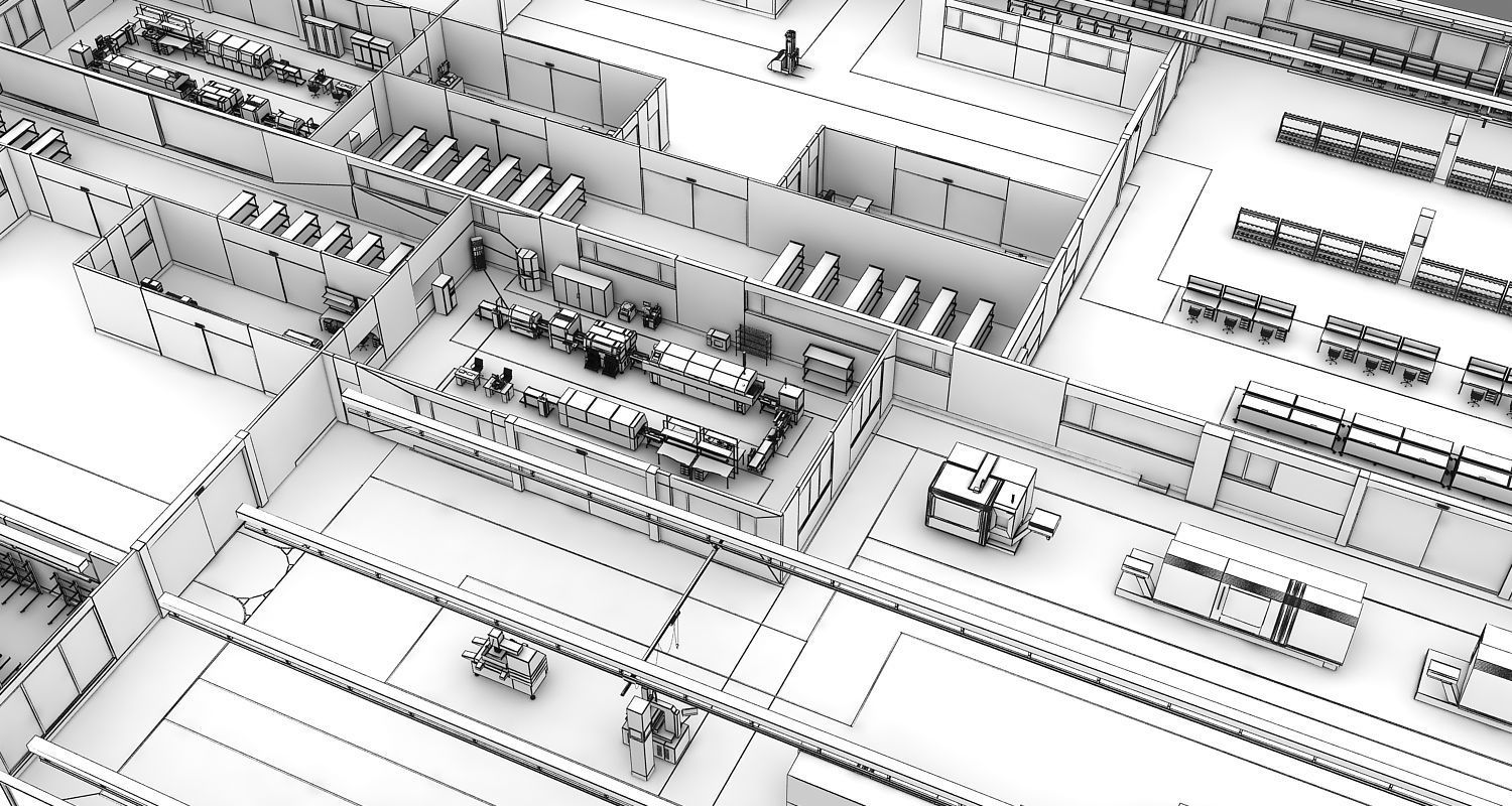 Factory floor plan 3D model | CGTrader