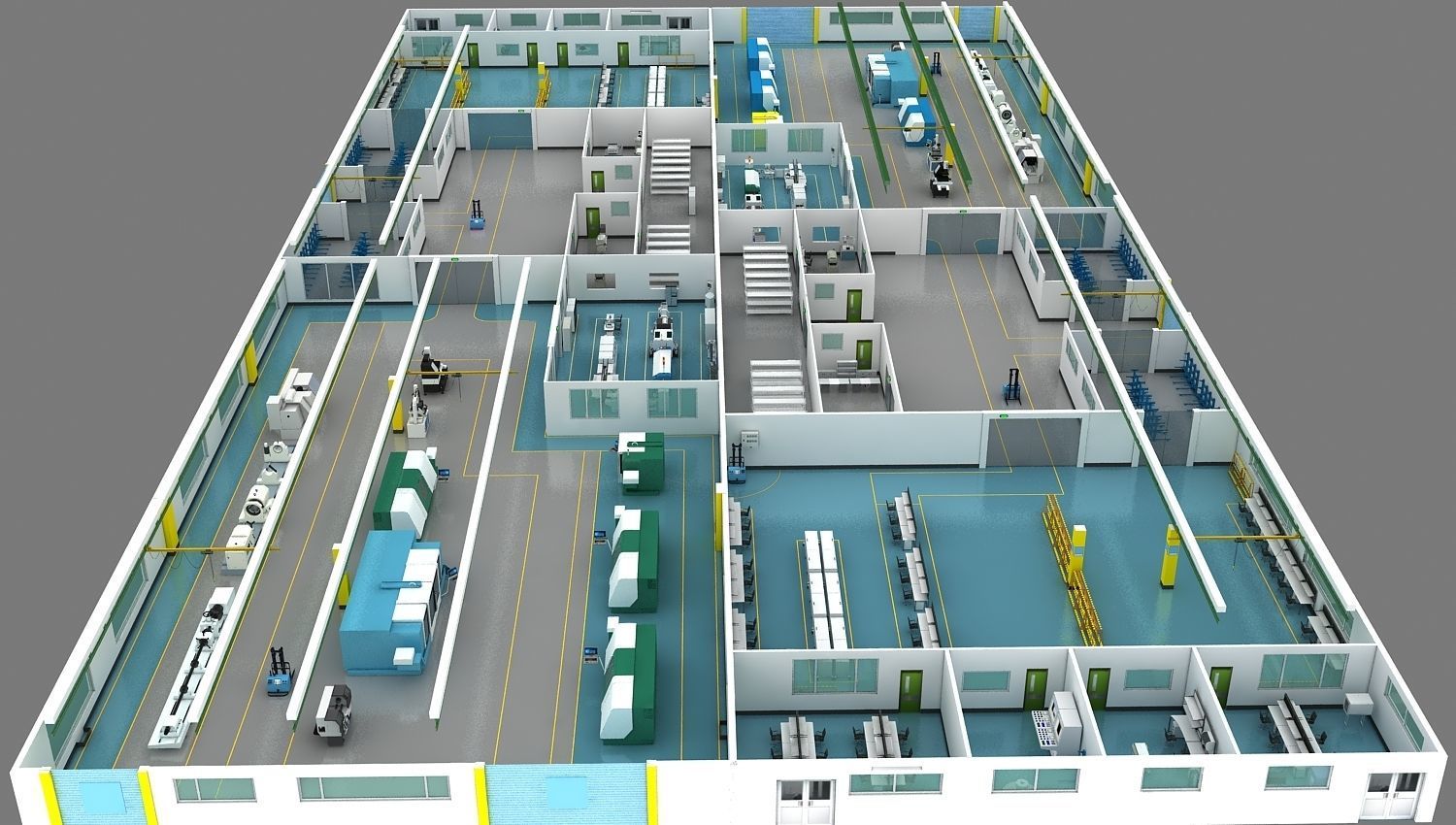 Factory floor plan 3D model | CGTrader
