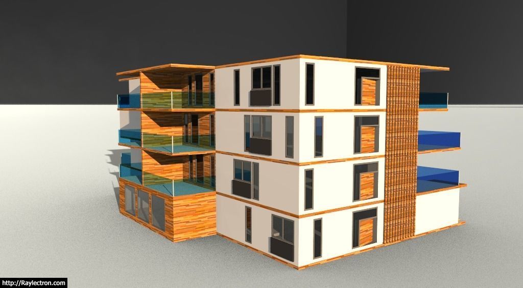 G3 Modern Style Apartment Building 3D model rigged | CGTrader
