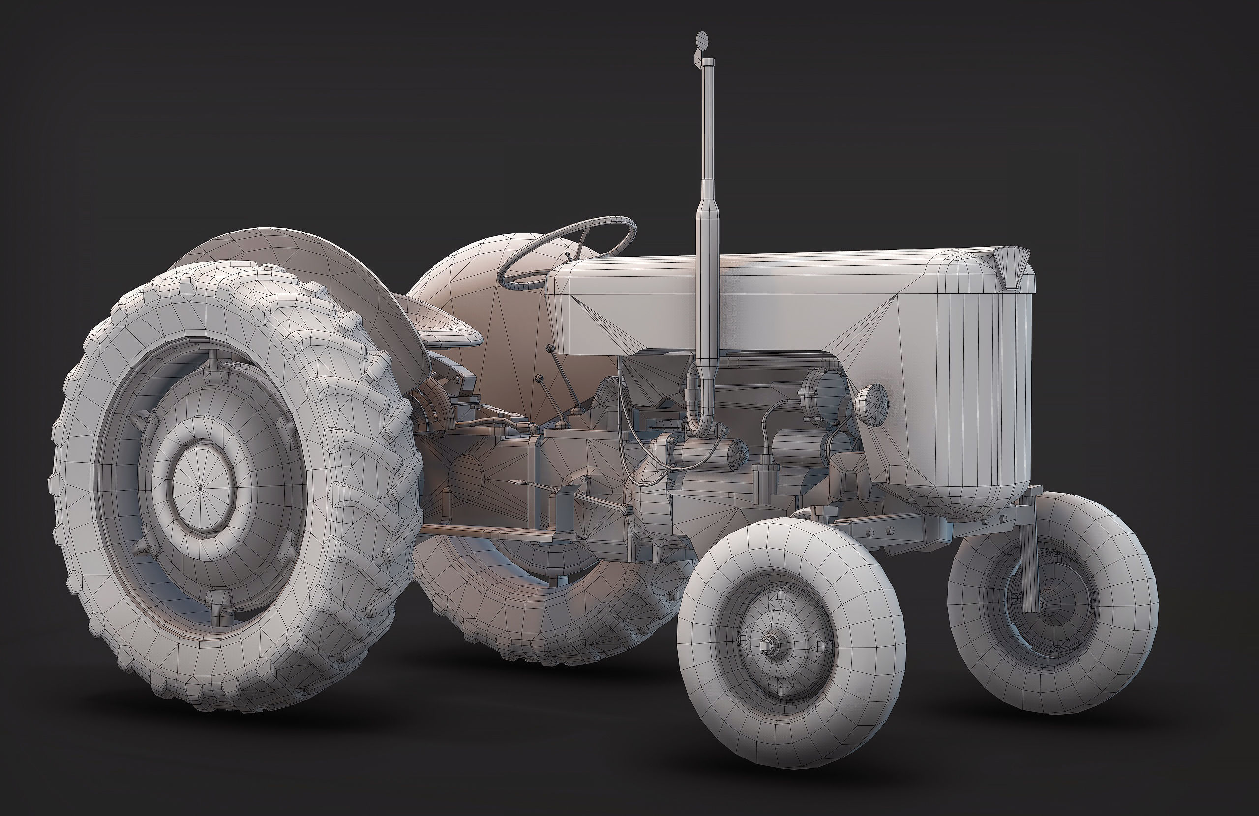 3D model Tractor Low Poly VR / AR / low-poly | CGTrader