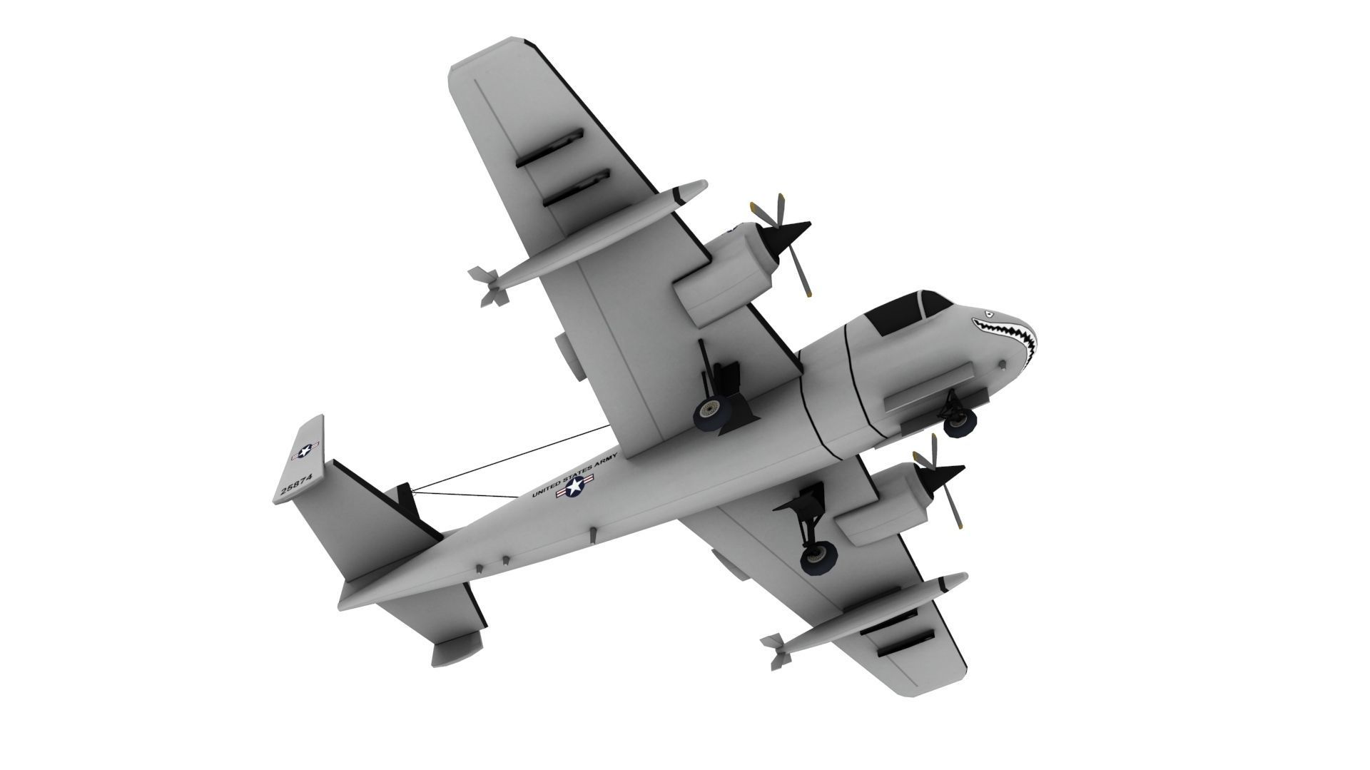 3D model Lowpoly OV-1 Mohawk 3D Model VR / AR / low-poly | CGTrader