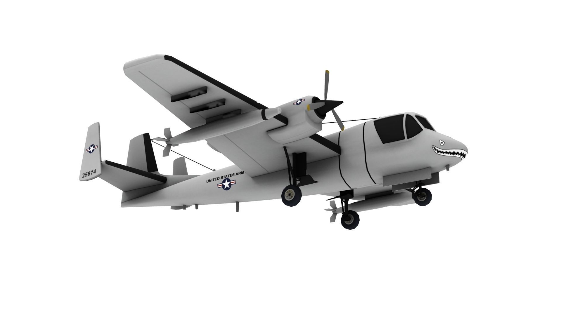 3D model Lowpoly OV-1 Mohawk 3D Model VR / AR / low-poly | CGTrader