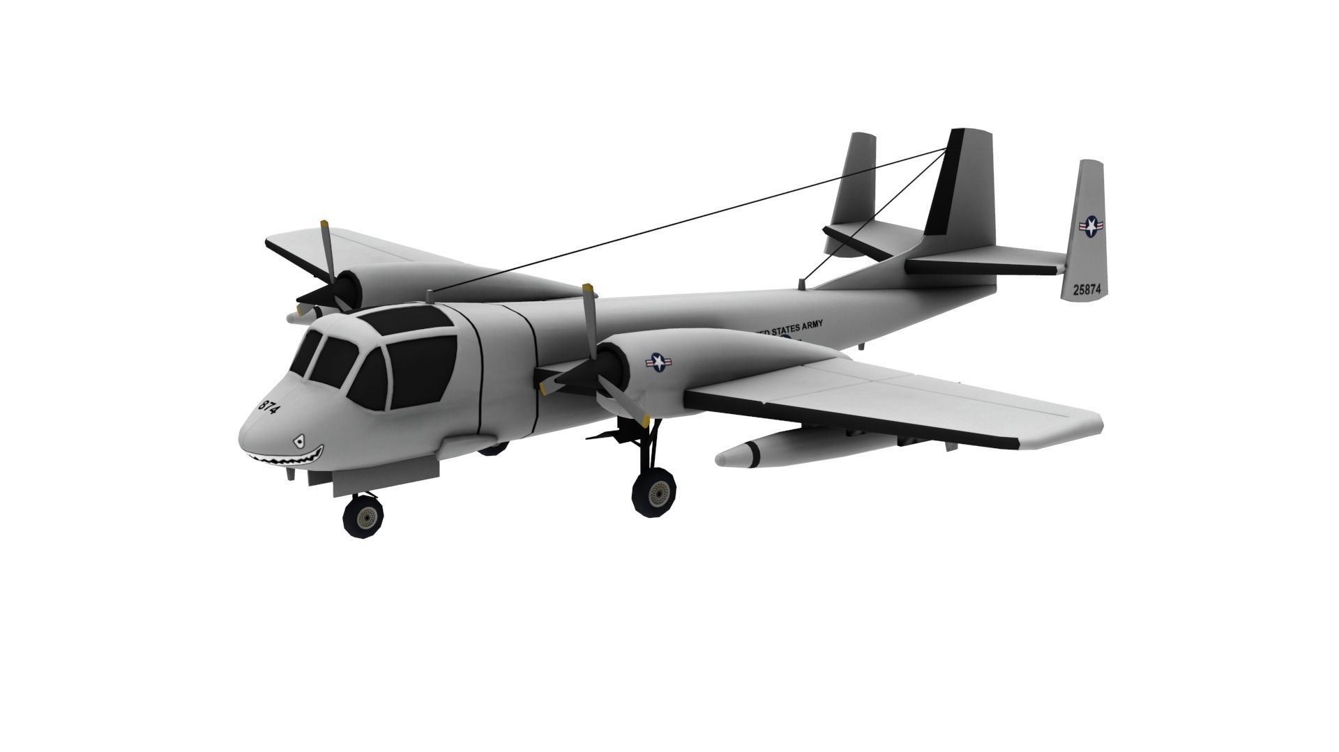 3D model Lowpoly OV-1 Mohawk 3D Model VR / AR / low-poly | CGTrader