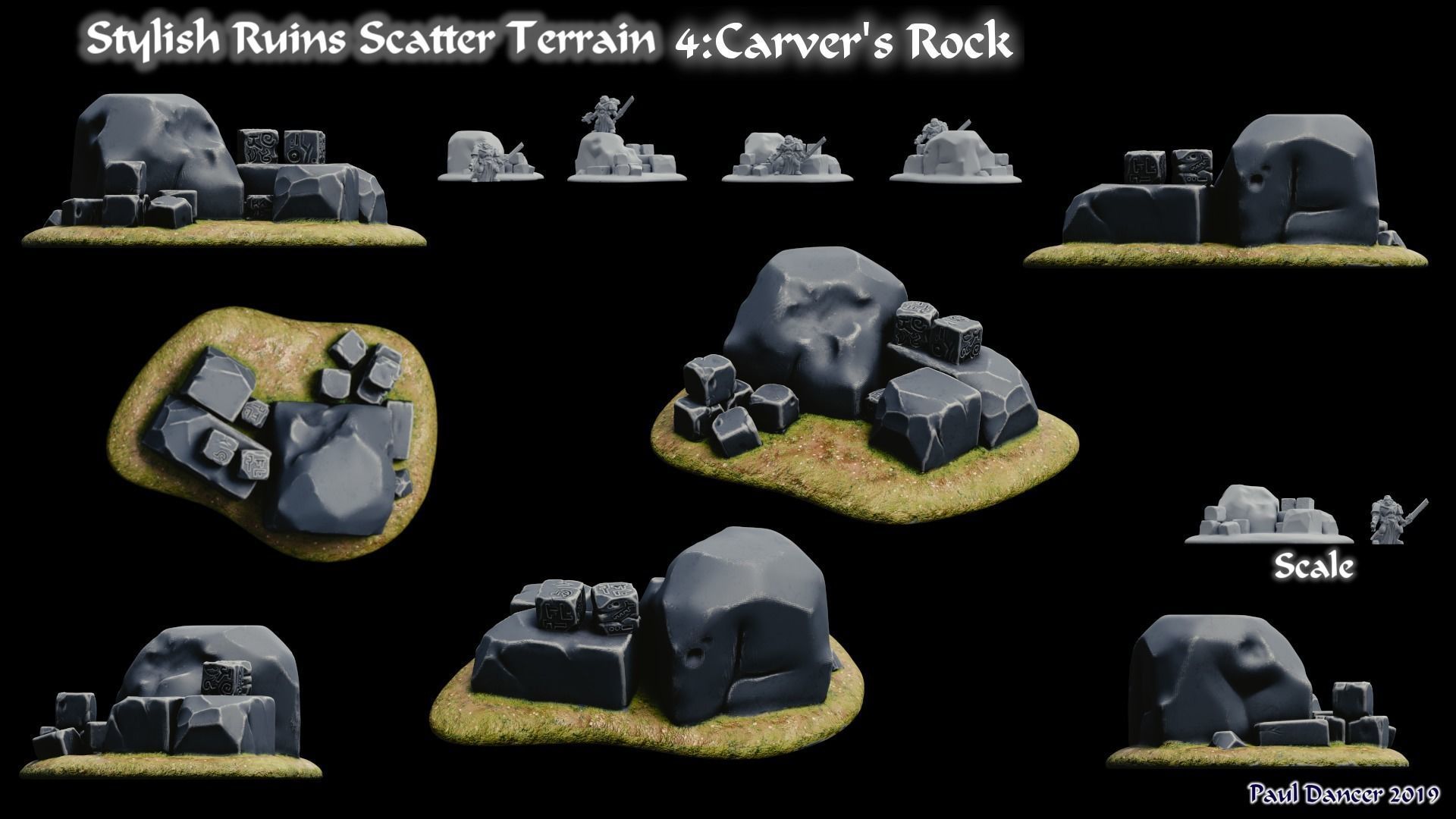 Stylized Ruins 3D Printable Models - Scatter Terrain Set 3D model 3D ...