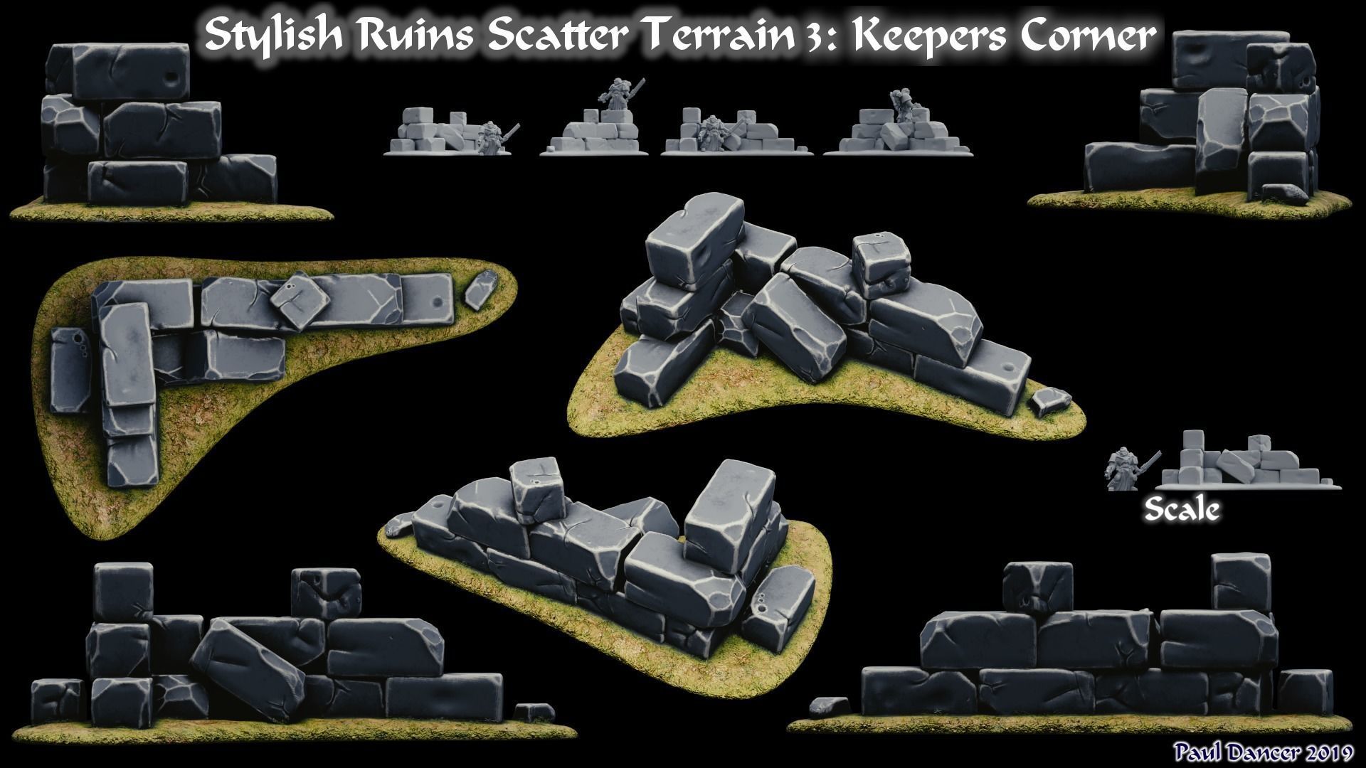 Stylized Ruins 3D Printable Models - Scatter Terrain Set 3D model 3D ...