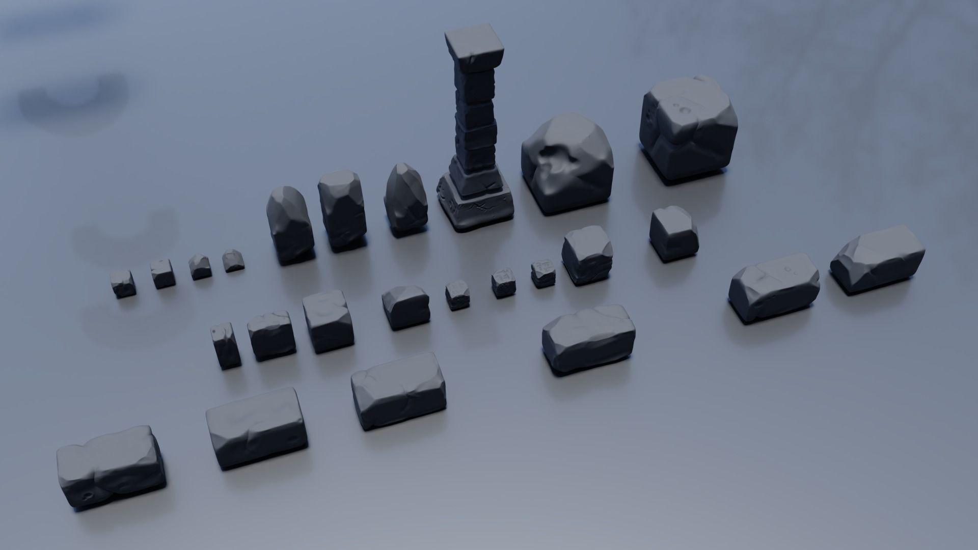 Stylized Ruins 3D Printable Models - Scatter Terrain Set 3D model 3D ...