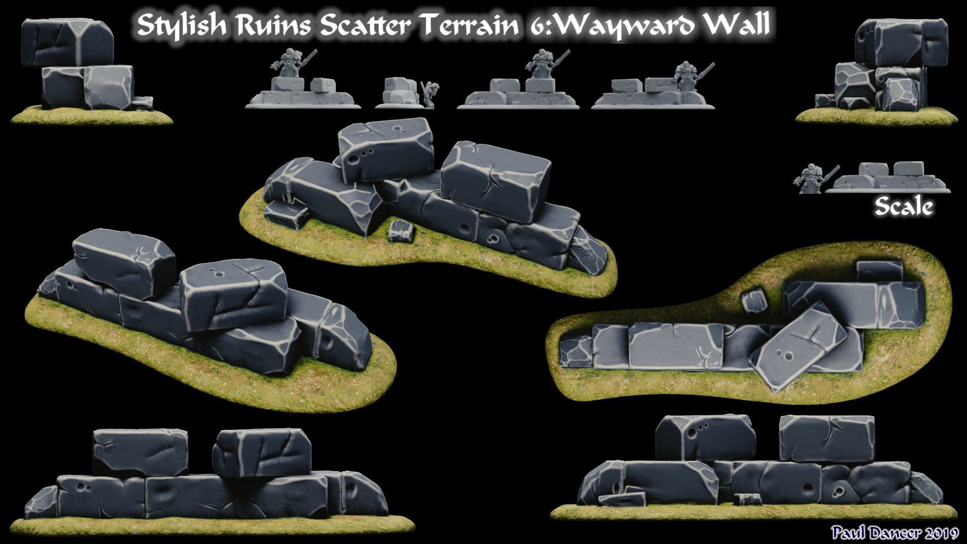 Stylized Ruins 3D Printable Models - Scatter Terrain Set 3D model 3D ...