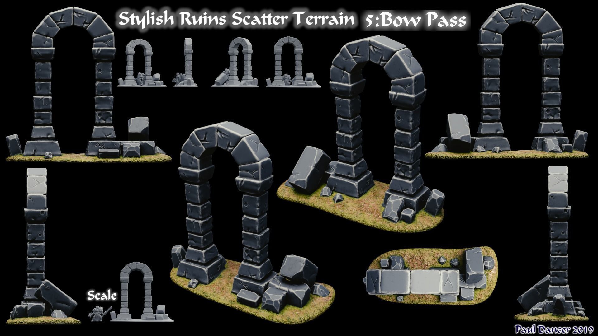 Stylized Ruins 3D Printable Models - Scatter Terrain Set 3D model 3D ...
