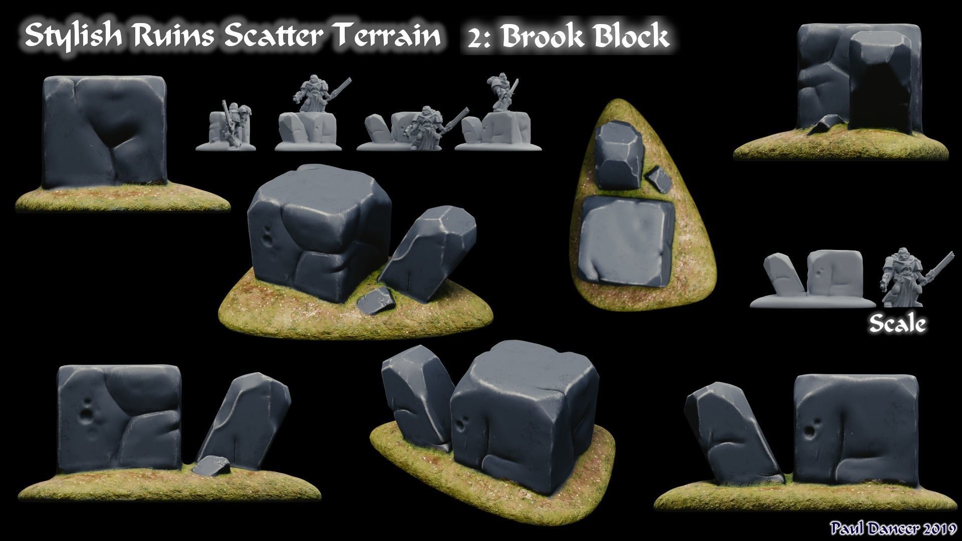 Stylized Ruins 3D Printable Models - Scatter Terrain Set 3D model 3D ...