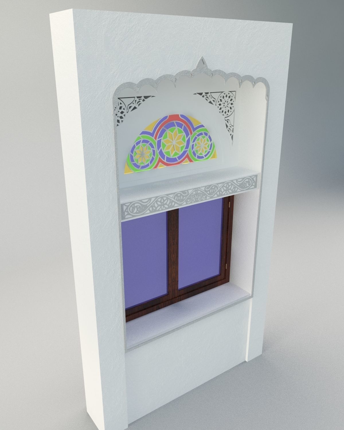3D model Qamaria stained glasses and Yemeni classic window VR / AR ...