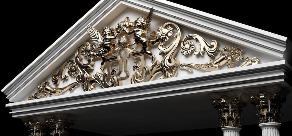 Pediment classic 1 3D model | CGTrader