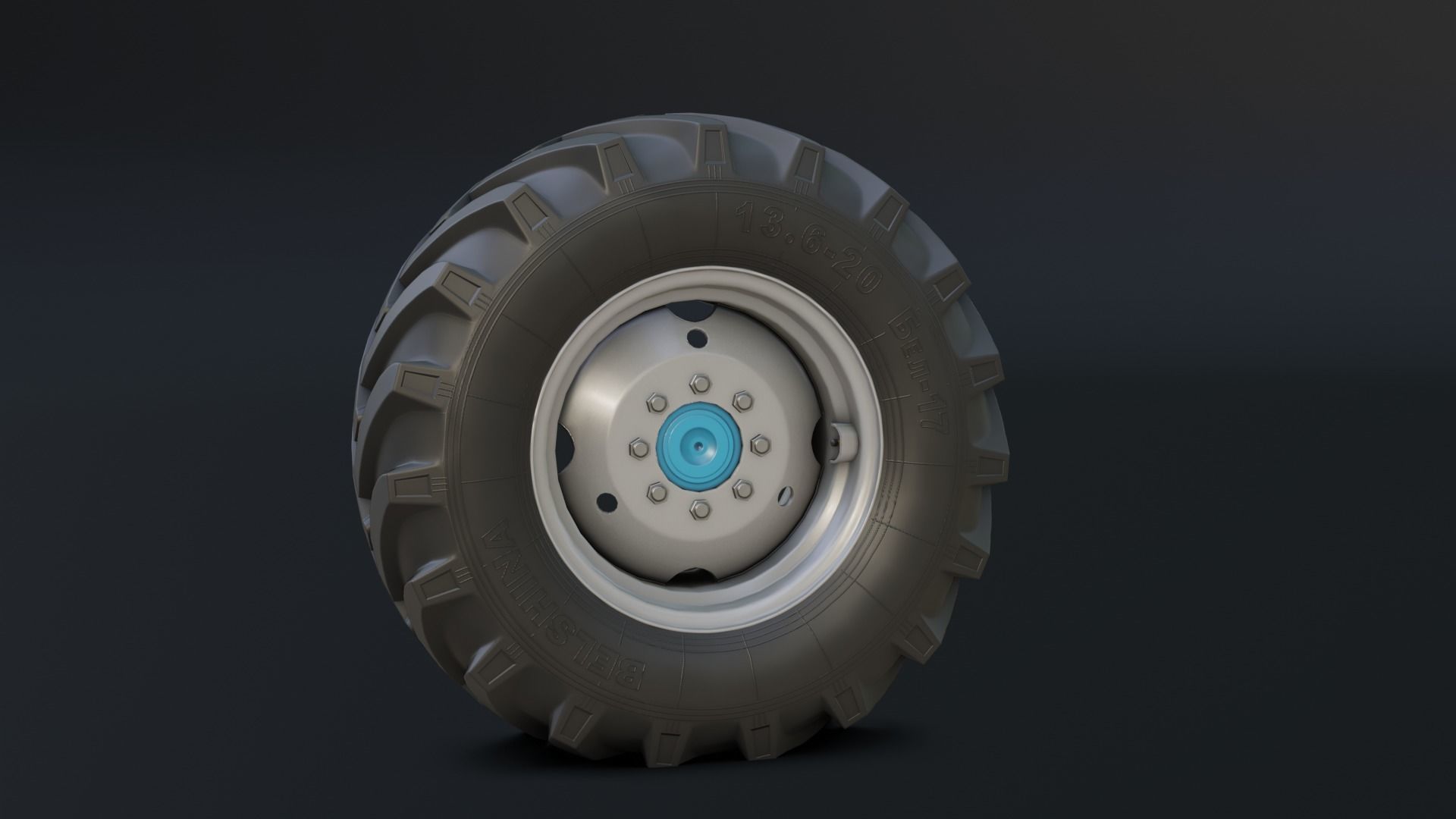 Set of wheels for MTZ tractor Assembly free VR / AR / low-poly 3D model ...