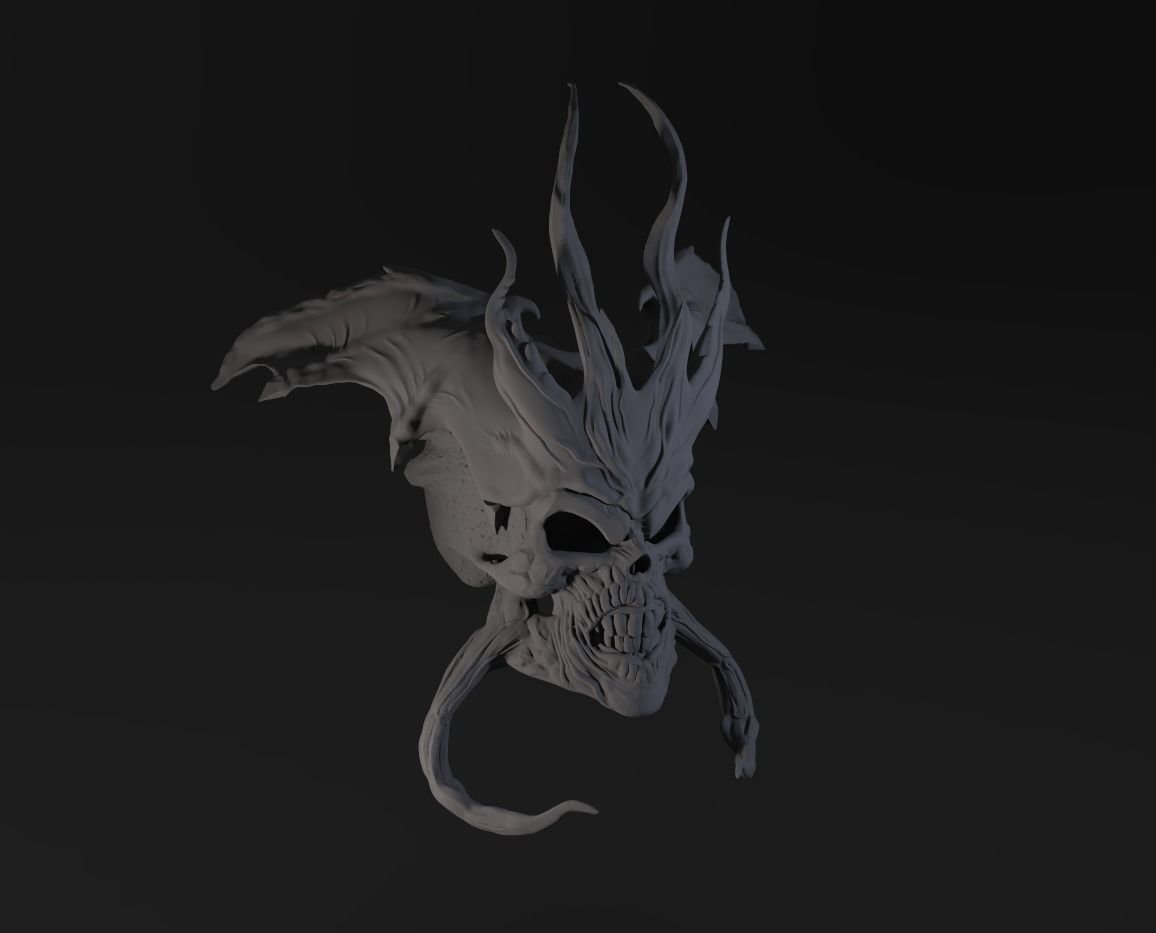 Demon Skull 3D model 3D printable | CGTrader