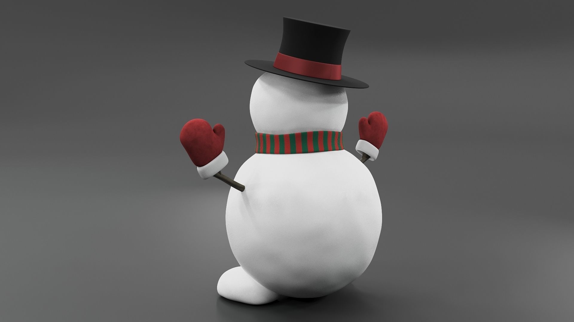 3D model Snowman wearing hat and scarf VR / AR / low-poly | CGTrader