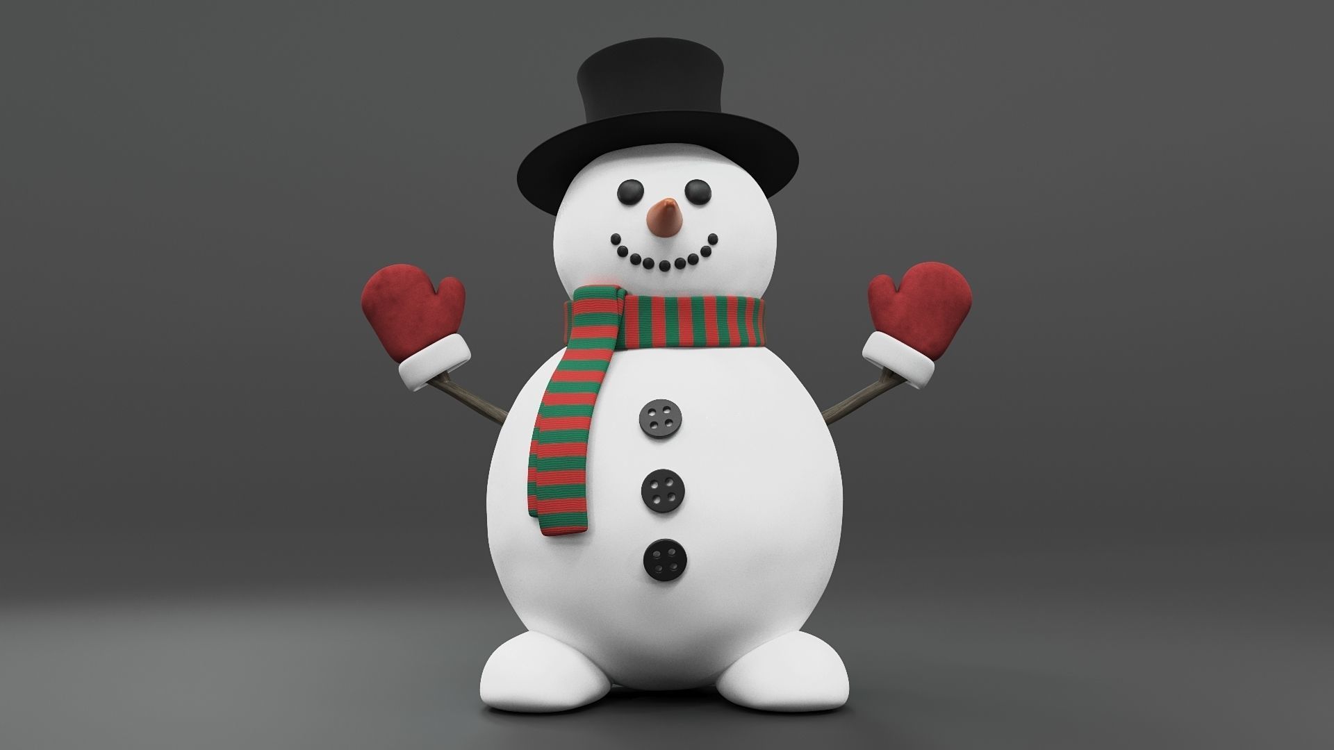 3D model Snowman wearing hat and scarf VR / AR / low-poly | CGTrader