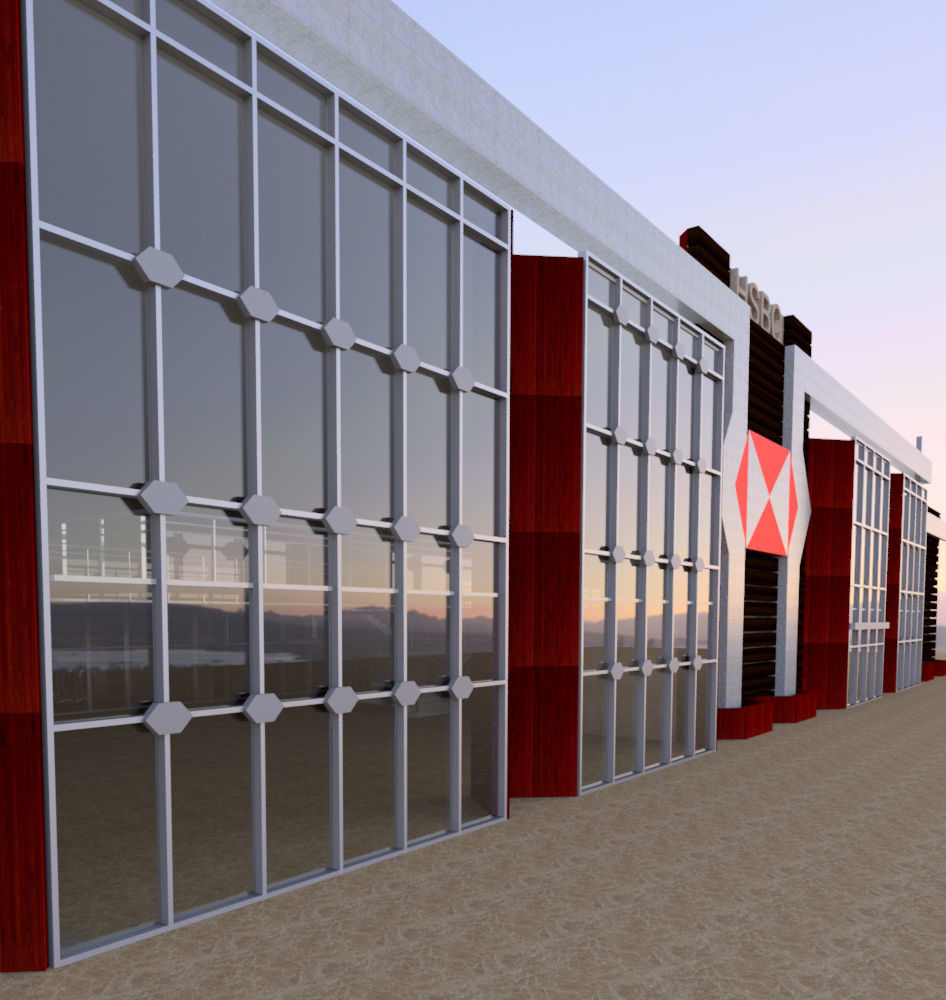 Revit Bank Design HSBC 3D model | CGTrader