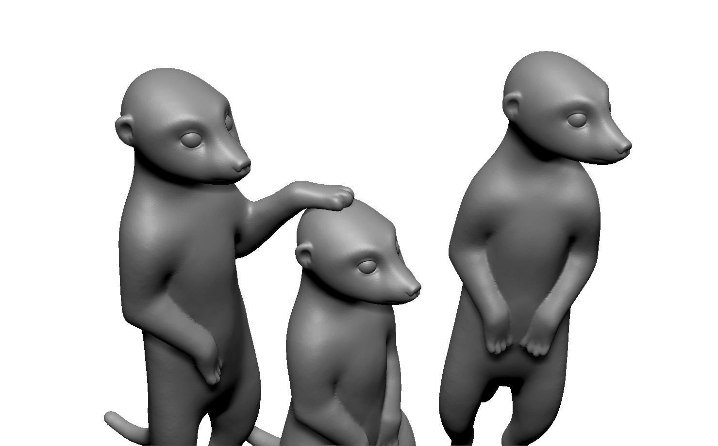 3 Meerkats set 3D model 3D printable | CGTrader