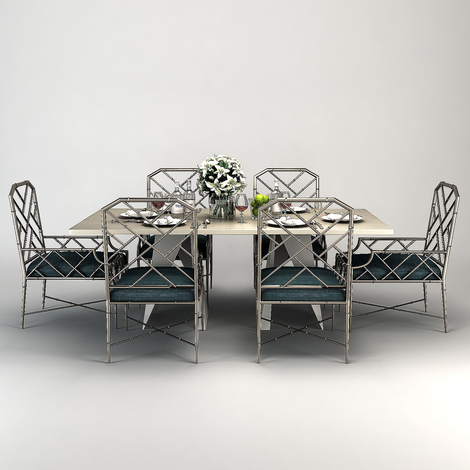 FOLD RECTANGLE DINING TABLE Baker 3D model | CGTrader