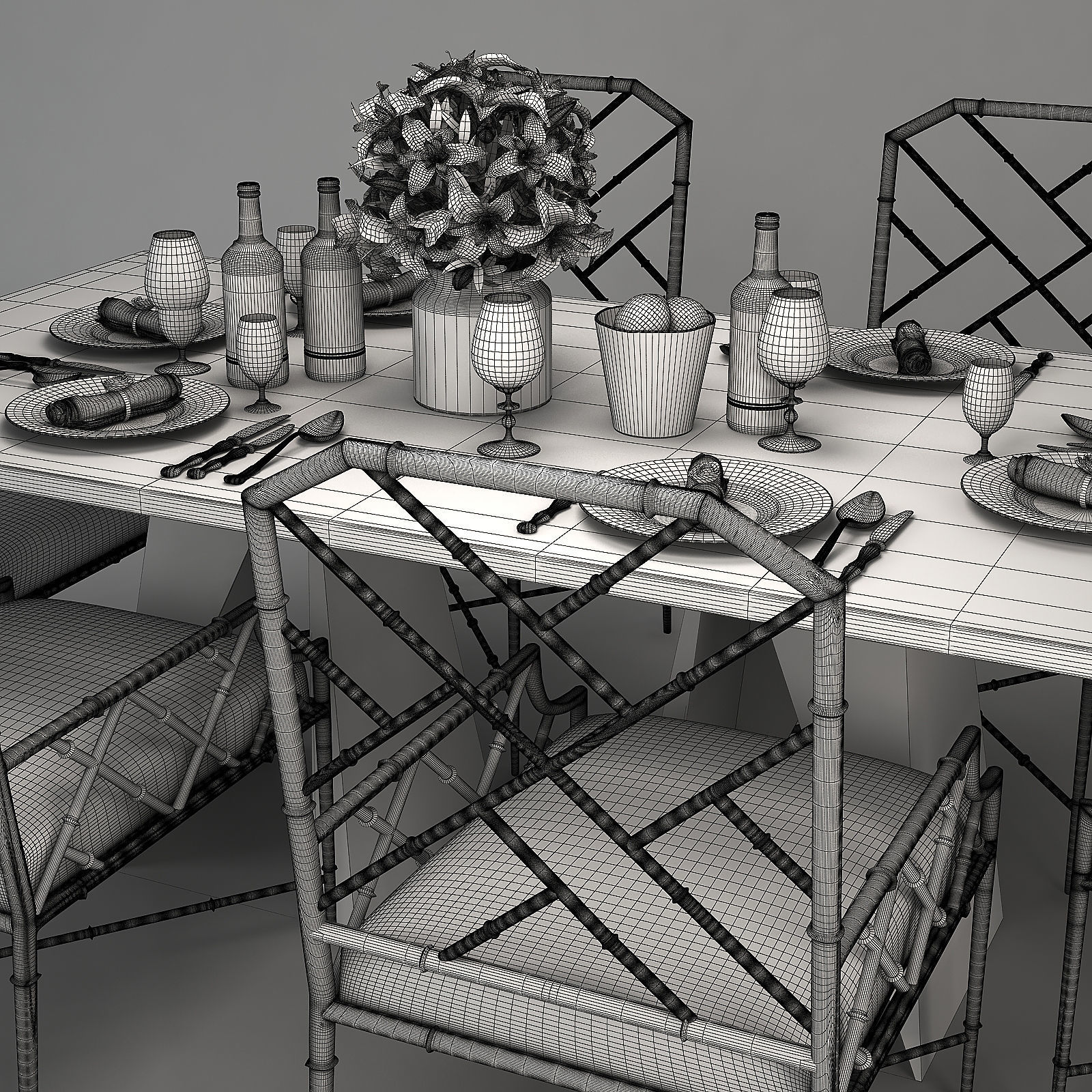 FOLD RECTANGLE DINING TABLE Baker 3D model | CGTrader