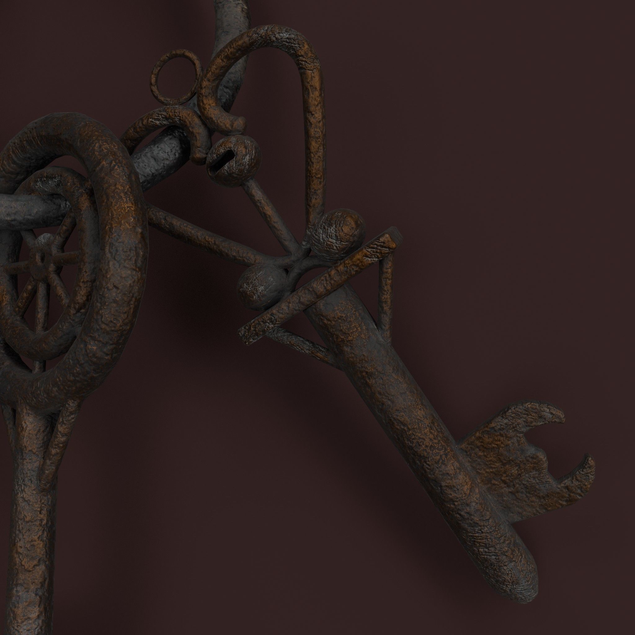 Medieval Keys Ring of Keys 3D model | CGTrader