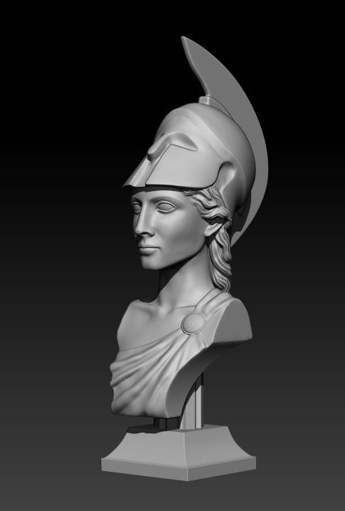 Hi-poly ancient Athena bust Greek sculpture 3D model 3D printable ...
